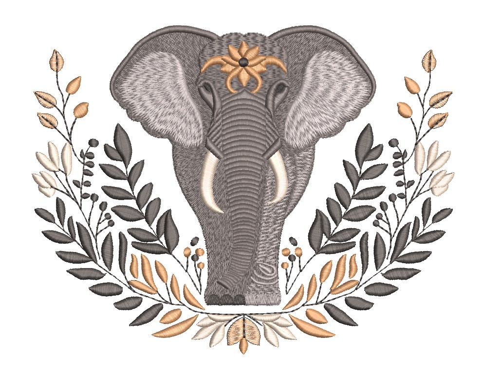 MOTIF BRODERIE ÉLÉPHANT | Motif broderie % - Personnalisation ...