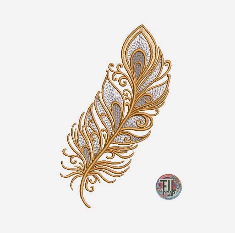 MOTIF BRODERIE PLUME BAROQUE | Motif broderie Fil O'Cap